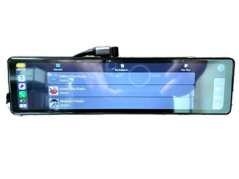 CarPlay & AndroidAuto Rear View Mirror with DVR - 12" 1080P HD Touch ...